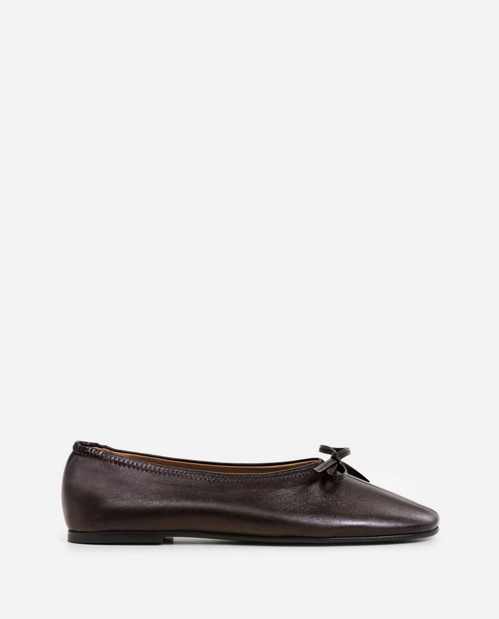 Blaise Leather Chocolate Flat – Flattered