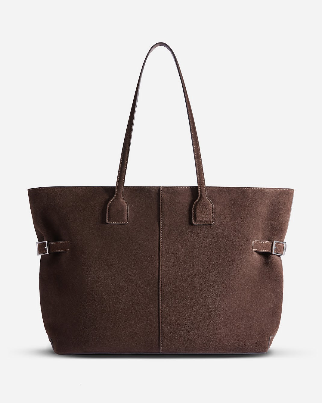 Lesley Tote Bag Suede Chocolate Bag – Flattered